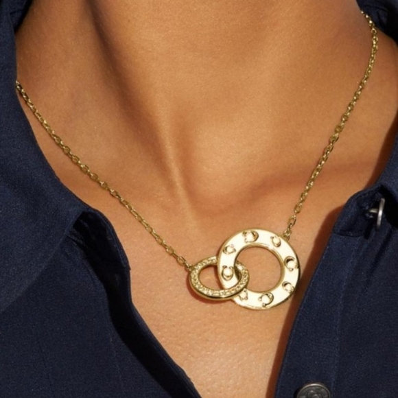 Coach | Jewelry | Coach Pegged Signature Interlocking Rings Enamel ...